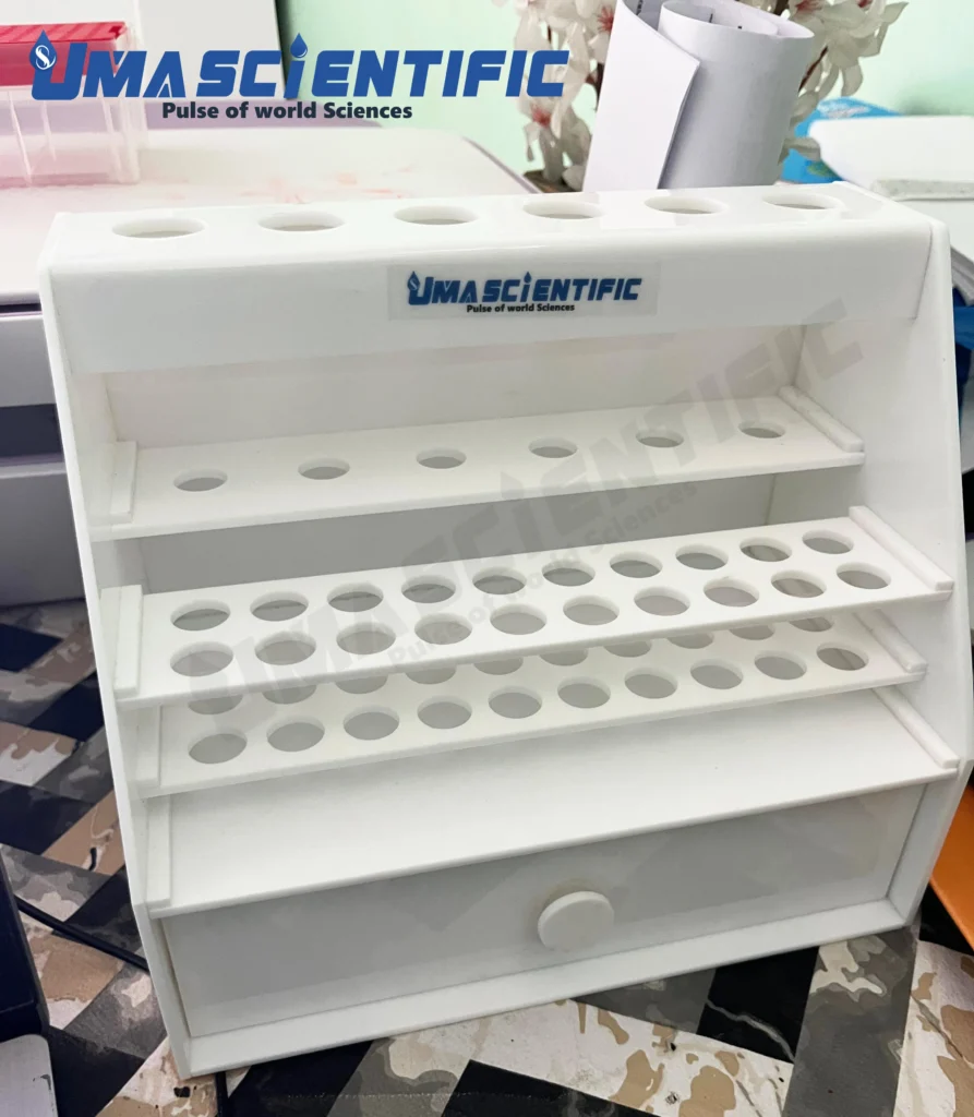 UMA Scientific Drawer Type Pipette Stand with Test Tube Rack